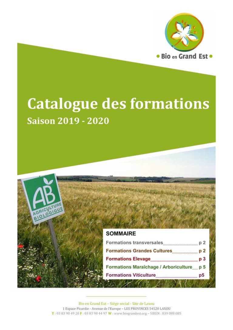 Découvrez notre programme de formations 2019-2020 | Bio Grand Est